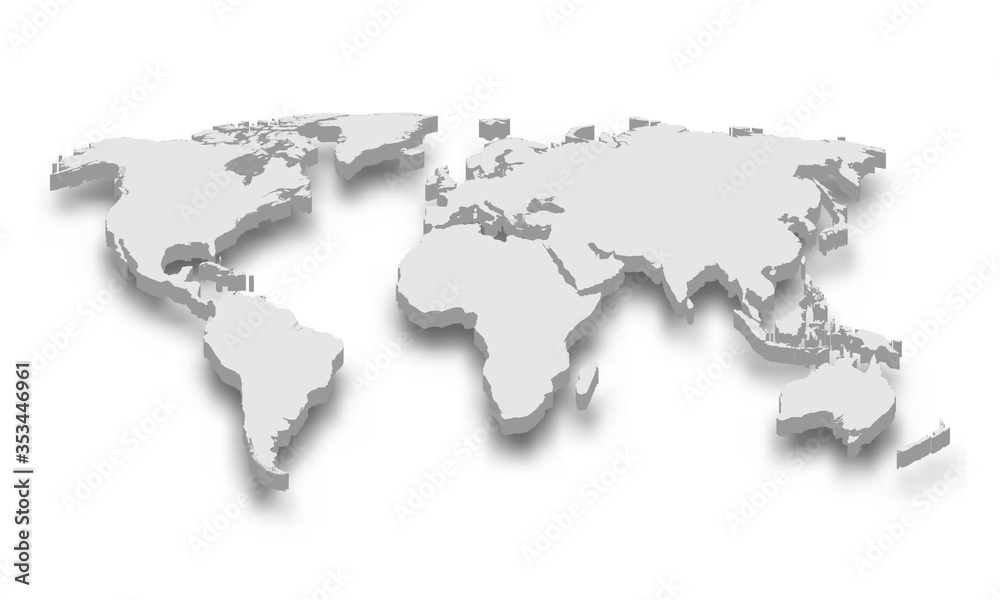 3d map of world Template for your design Stock Vector | Adobe Stock