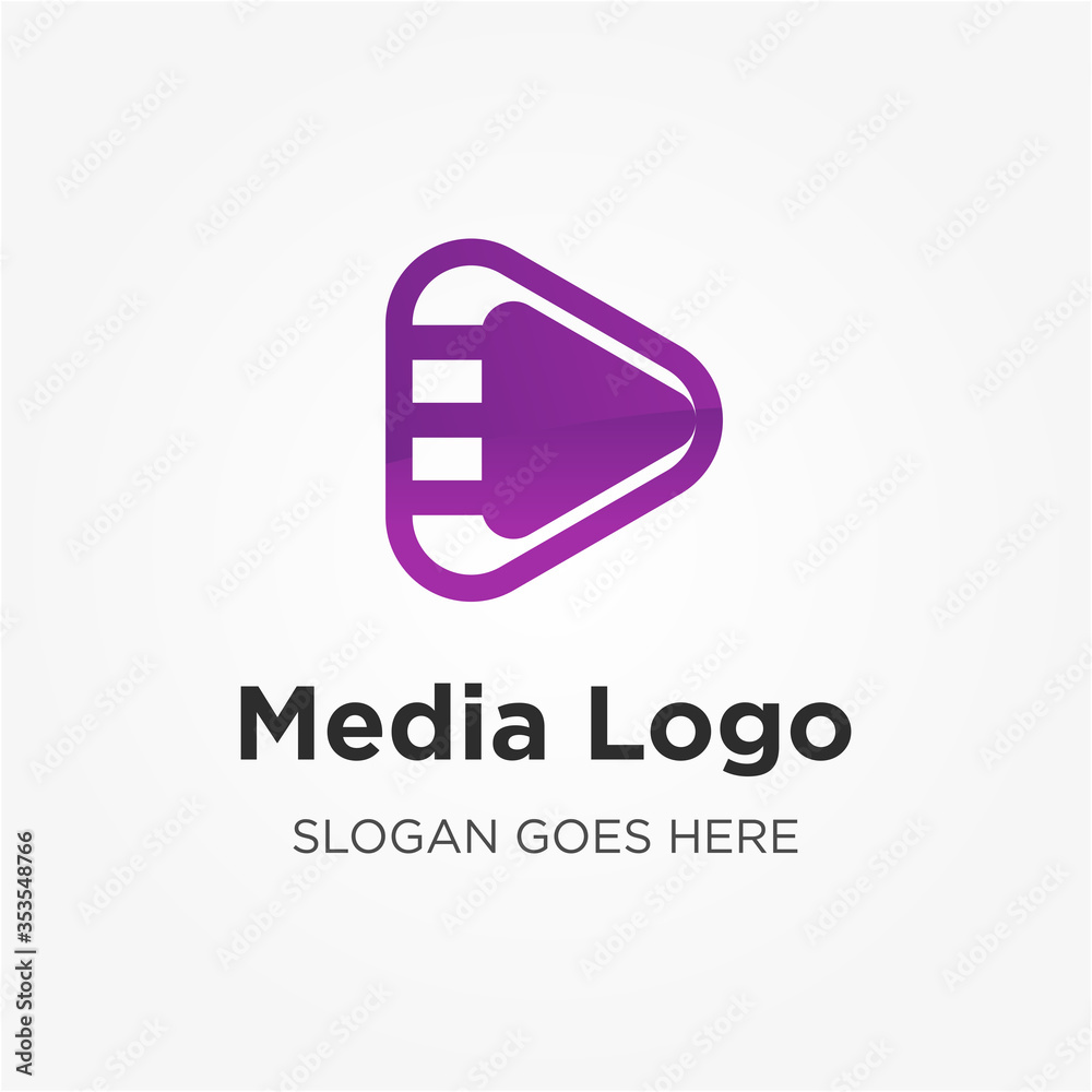 Abstract Modern Play Logo. Play Button Media Player Logo for your ...