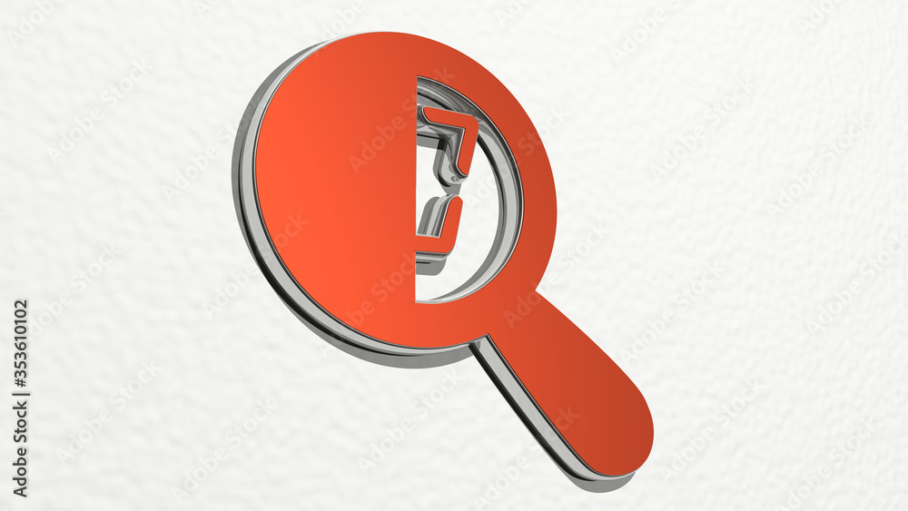 MAGNIFYING GLASS from a perspective on the wall. A thick sculpture made ...