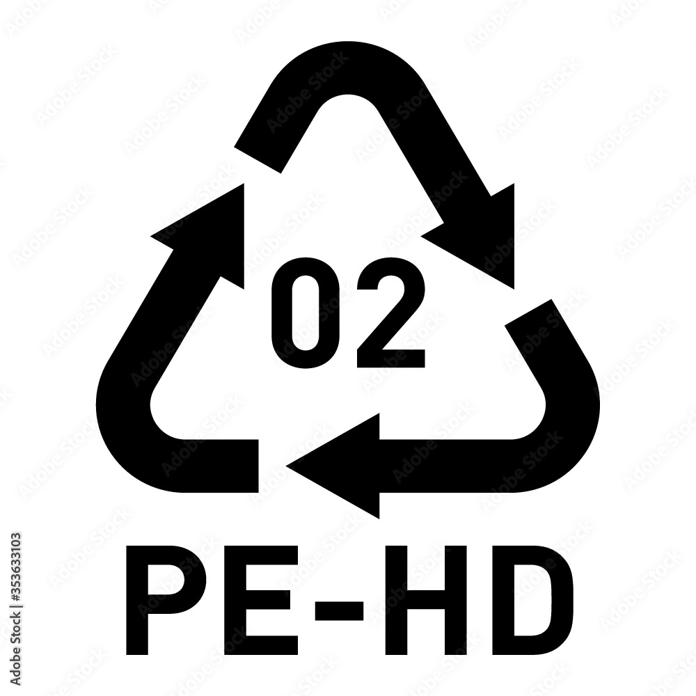 PE-HD 02 recycling code symbol. Plastic recycling vector high density ...