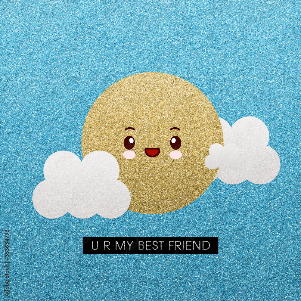 U R My Best Friend Kawaii Glitter Card Sparkle Texture Diamond Crystal ...