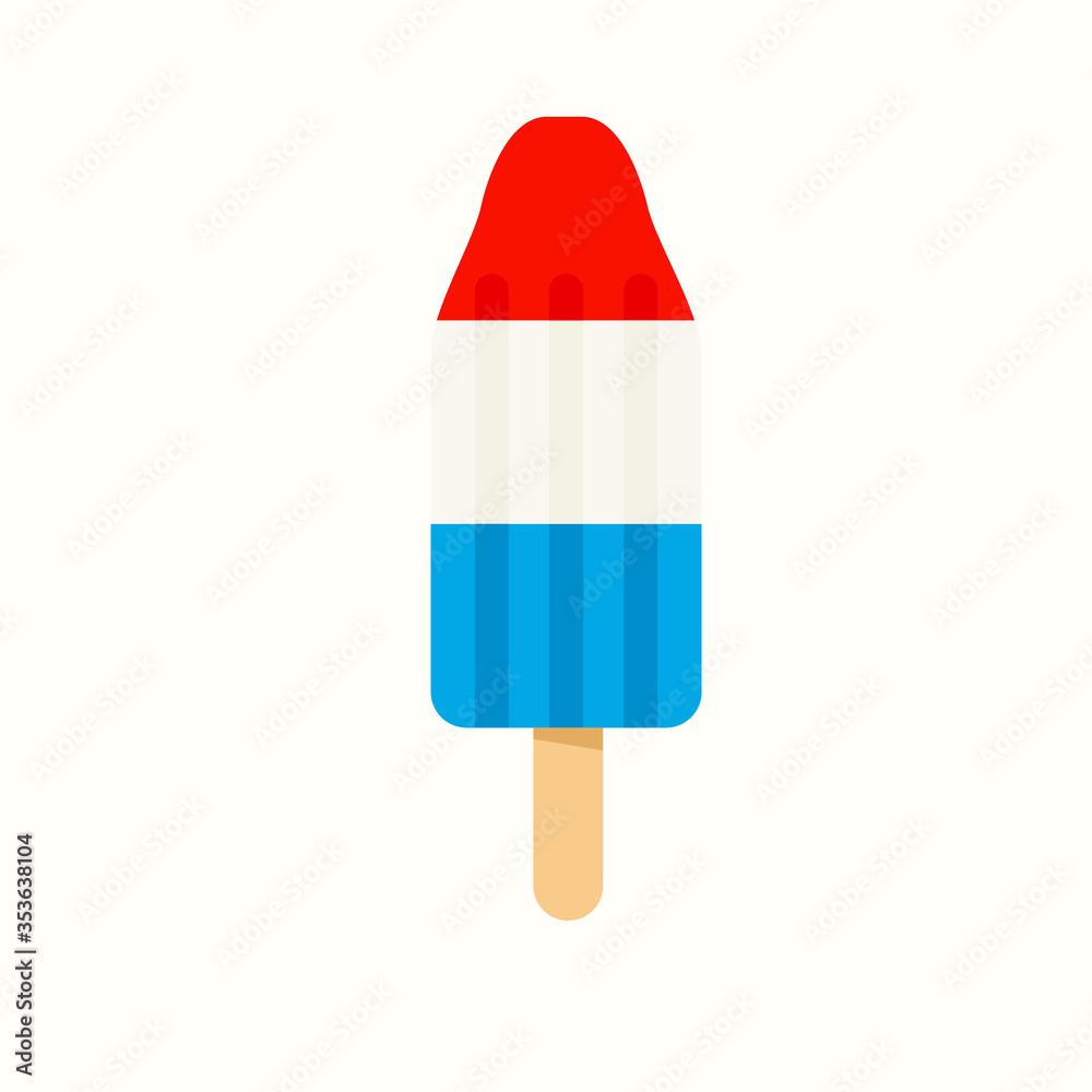 4th July rocket popsicle icon. Clipart image isolated on white ...