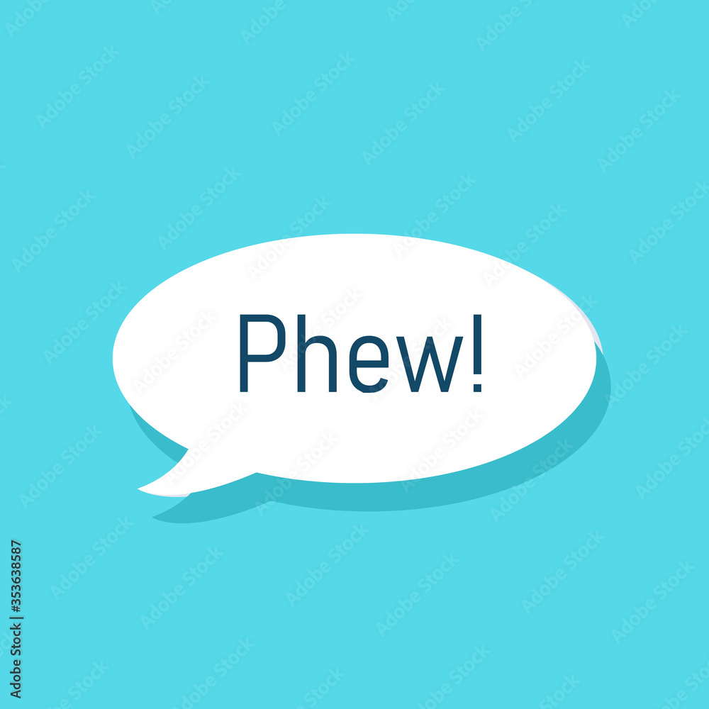 Phew relief sigh speech bubble. Clipart image Stock Vector | Adobe Stock