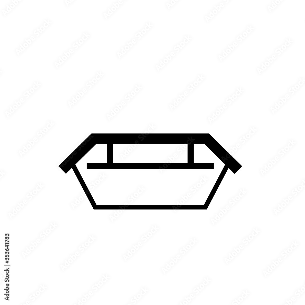 Skip bin outline icon. Clipart image isolated on white background Stock ...