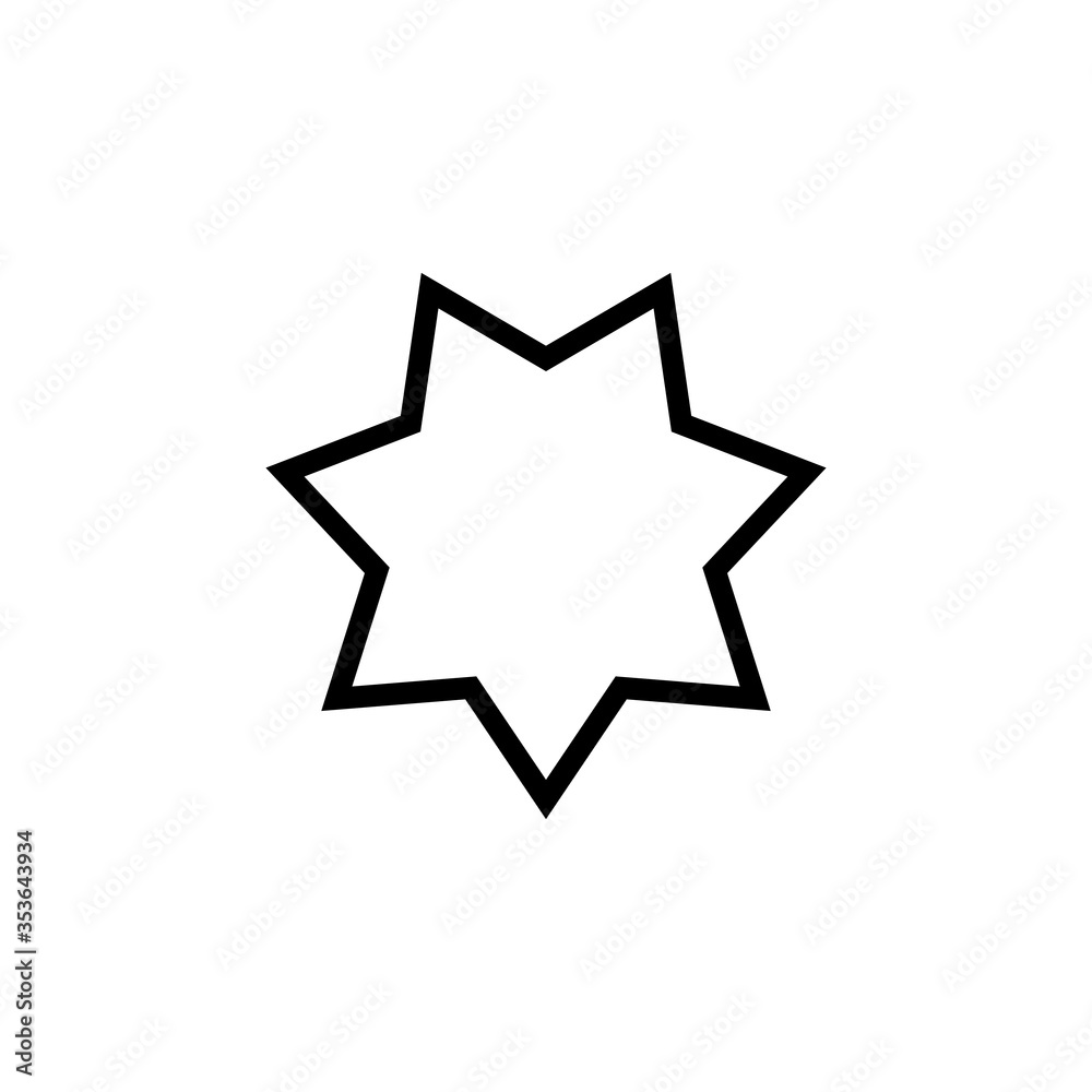 7 point star outline icon. Clipart image isolated on white background ...