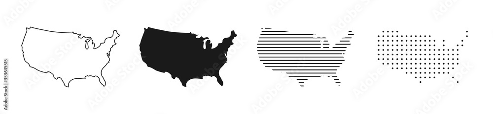 USA map. USA vector icons. American map. United States of America map ...