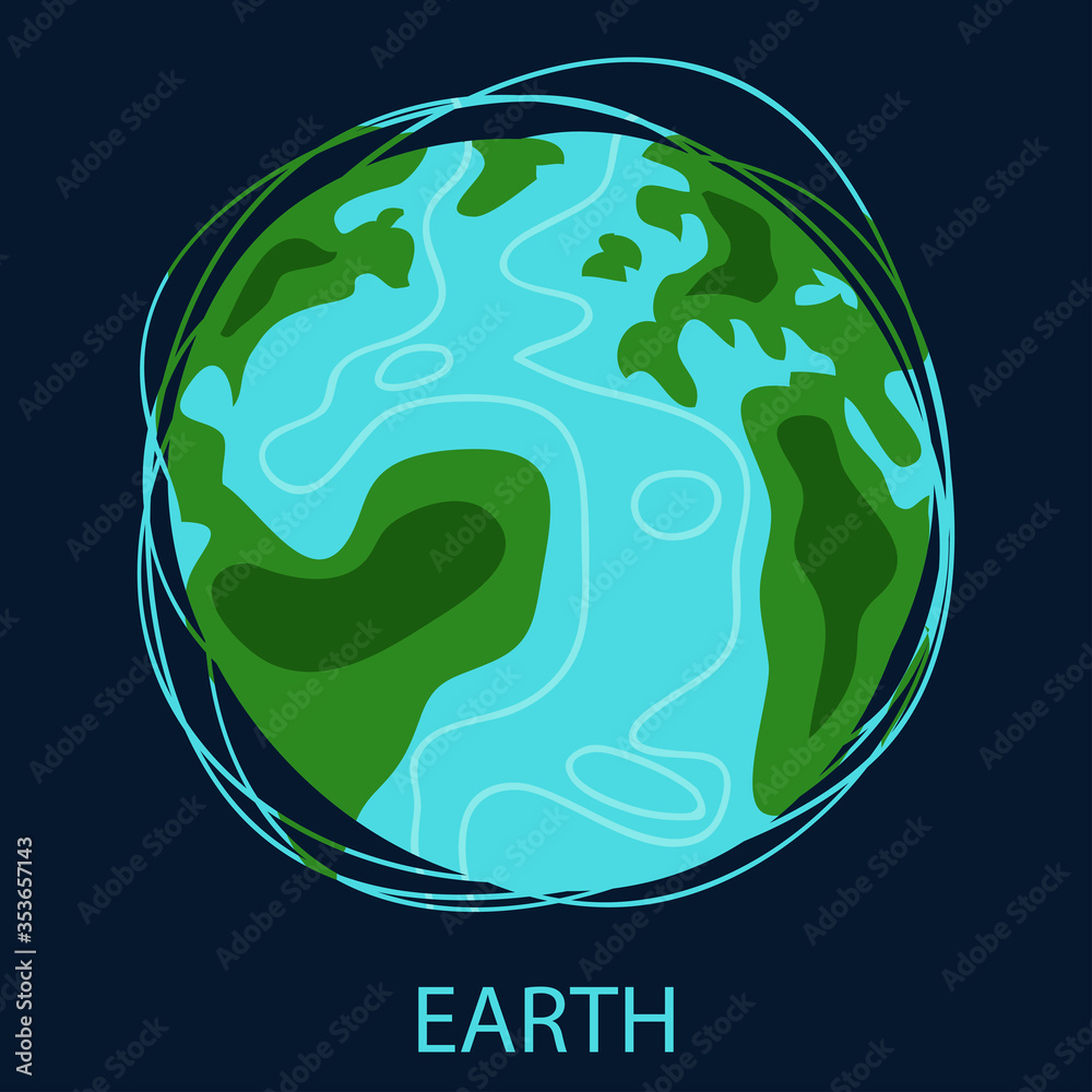 Earth planet. The third planet in the solar system. Space object ...