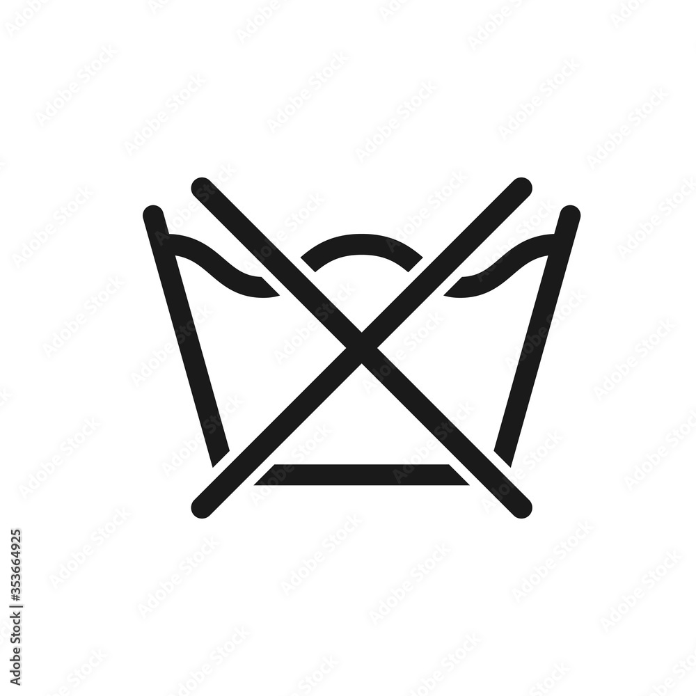 Laundry icon do not wash with text isolated on white background. Do not ...