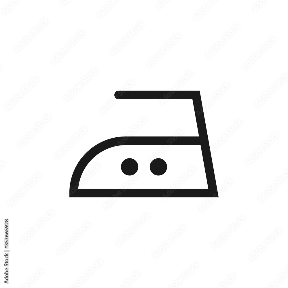 Laundry icon iron medium temperature symbol sign isolated on white ...