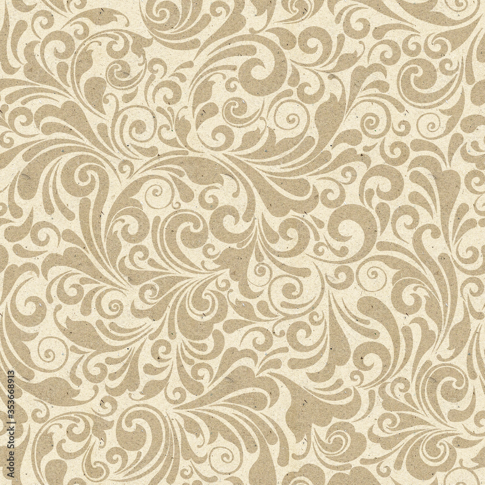 Seamless ornate beige baroque pattern Stock Photo | Adobe Stock