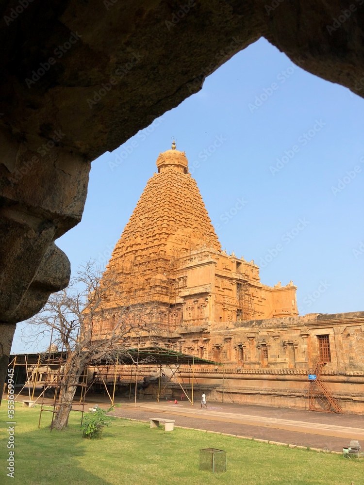 Stock-Foto „Brihadeeswarar temple in Thanjavur, Tamil nadu. This is the ...