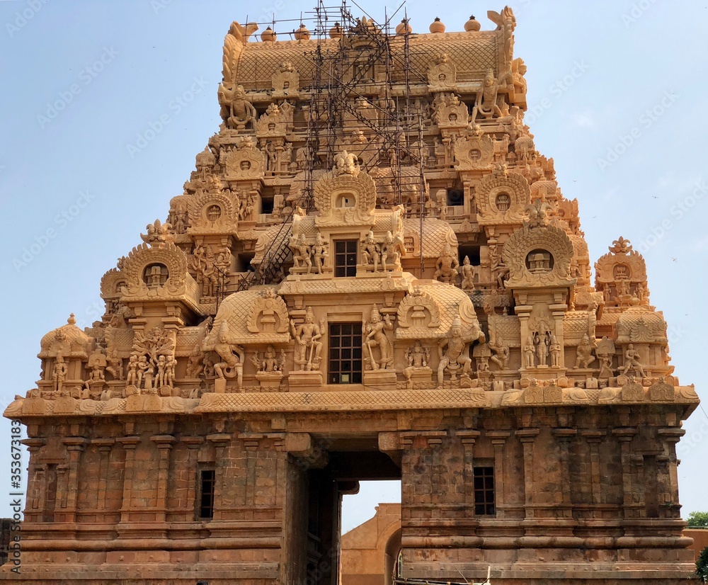 Foto Brihadeeswarar temple in Thanjavur, Tamil nadu. This is the Hindu ...