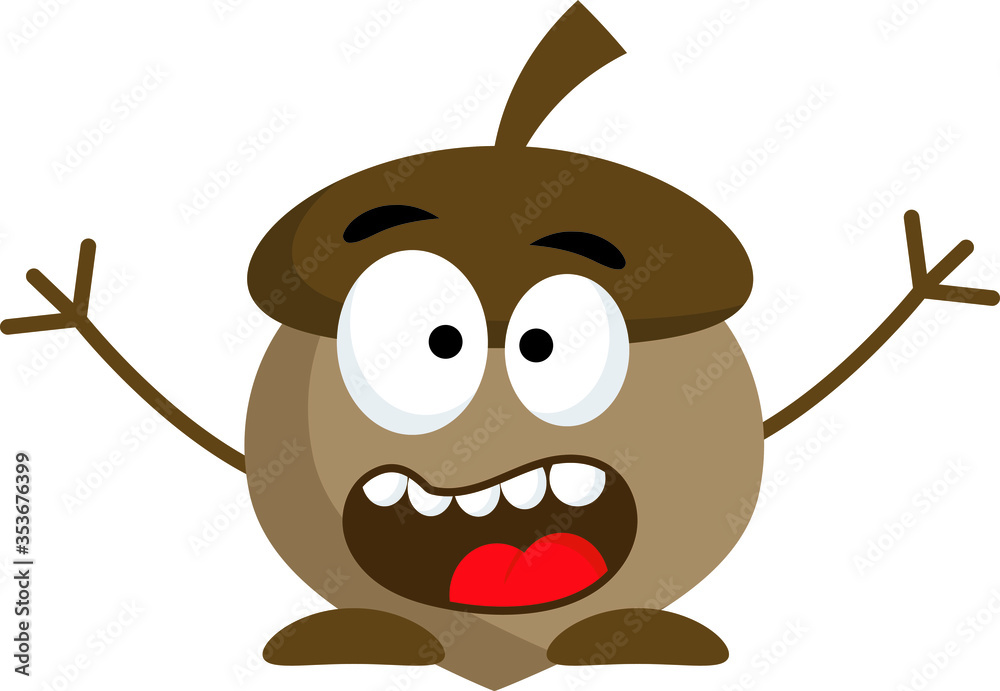 Cute cartoon acorn characters.vector illustration.isolated on white ...