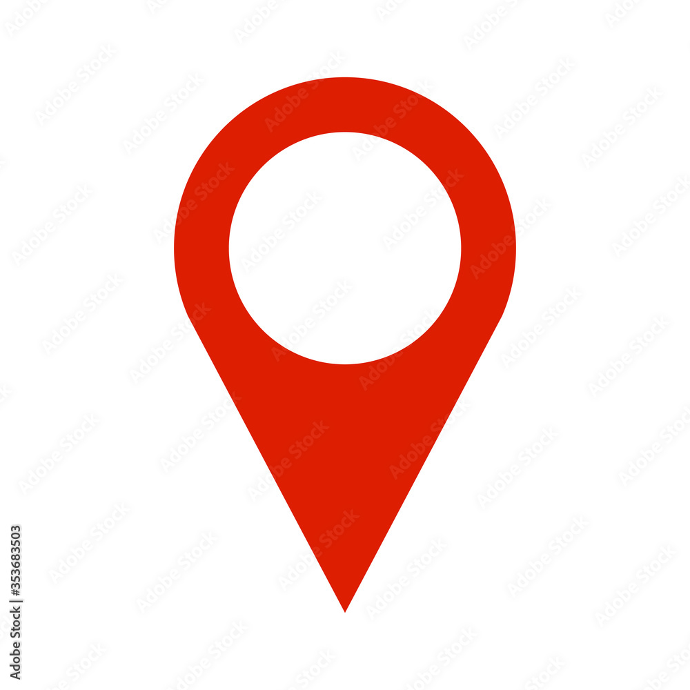 New marker point vector icon illustration flat design. Red map pin flat design modern icon ...
