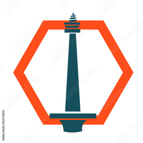 Jakarta Statue in Silhouette. The statue called Monas/Monumen Nasional ...