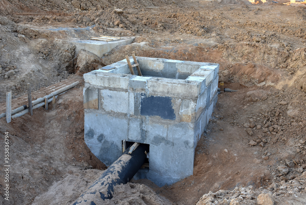 Construction of stormwater pits, sanitary sewer system distribution ...