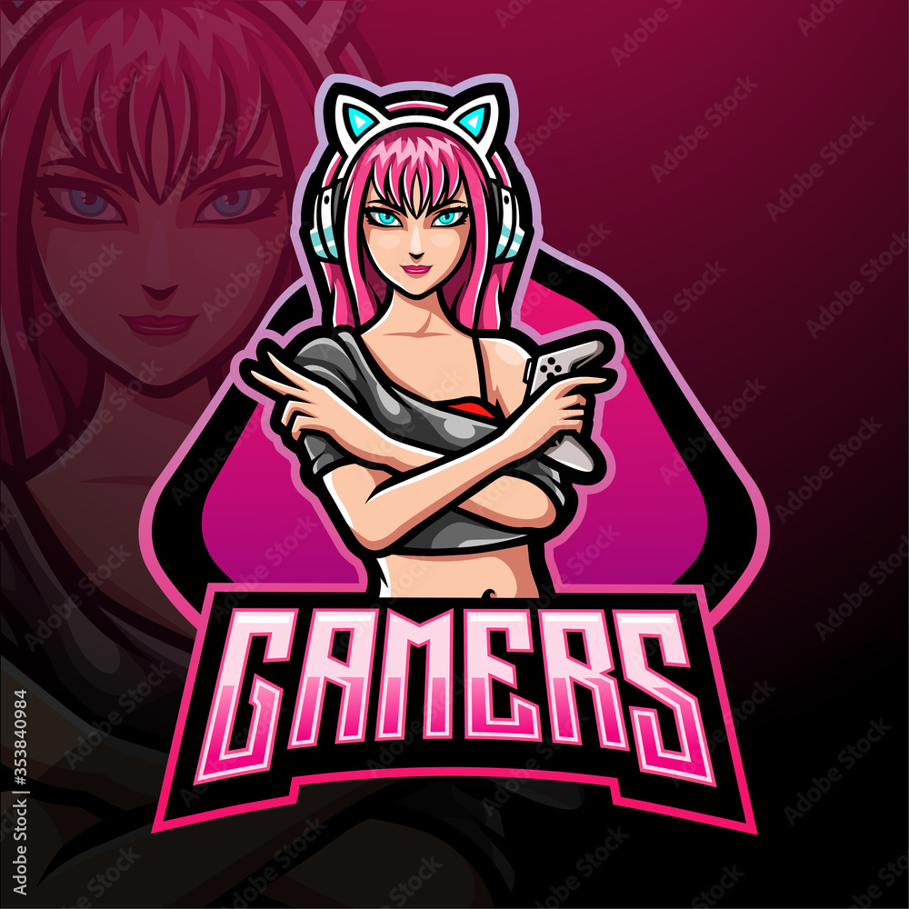 Ladies gamers esport logo mascot design Stock Vector | Adobe Stock