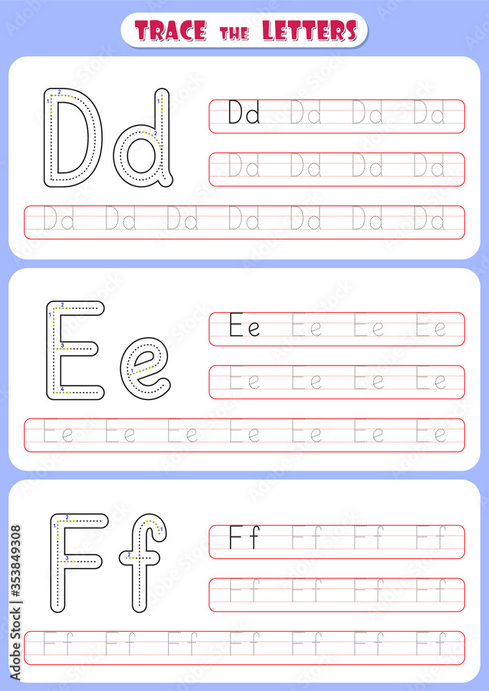 Alphabet letters Tracing Worksheet. ABC Activities and Exercises for ...