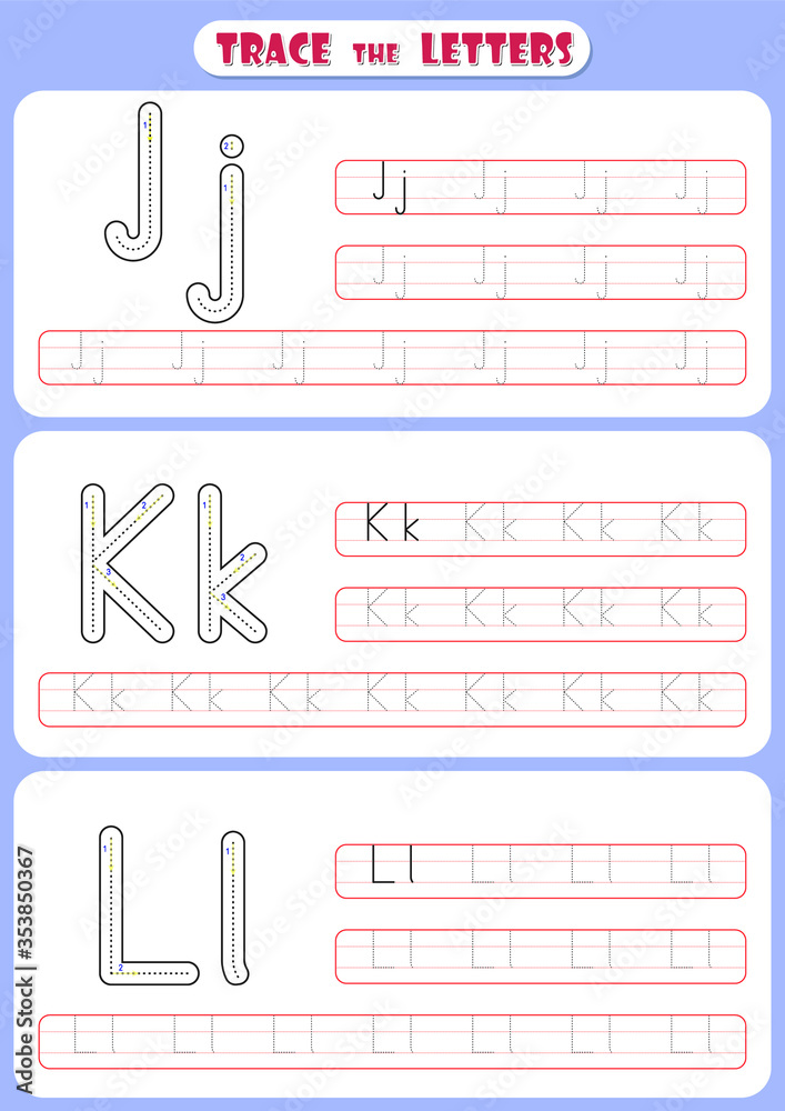 Alphabet letters Tracing Worksheet. ABC Activities and Exercises for ...