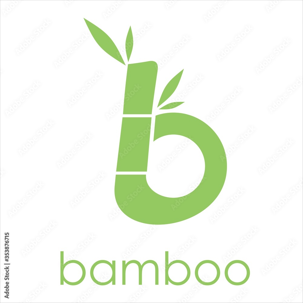 Letter B shape bamboo logo vector Stock Vector | Adobe Stock