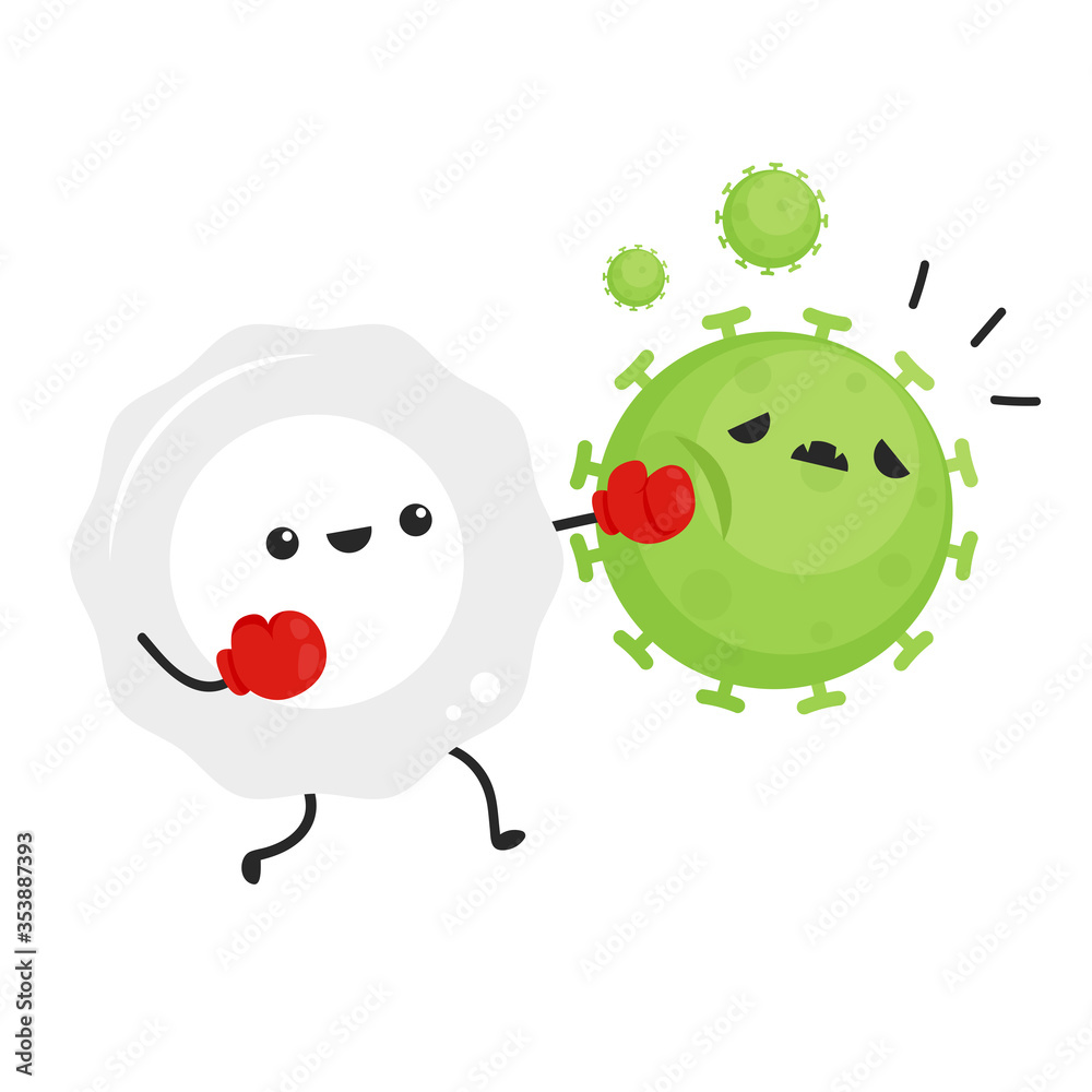 White Blood Cells Fighting Bacteria