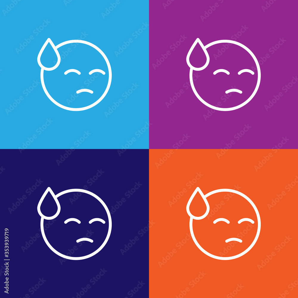 Embarrassed emoji outline icon. Signs and symbols can be used for web ...