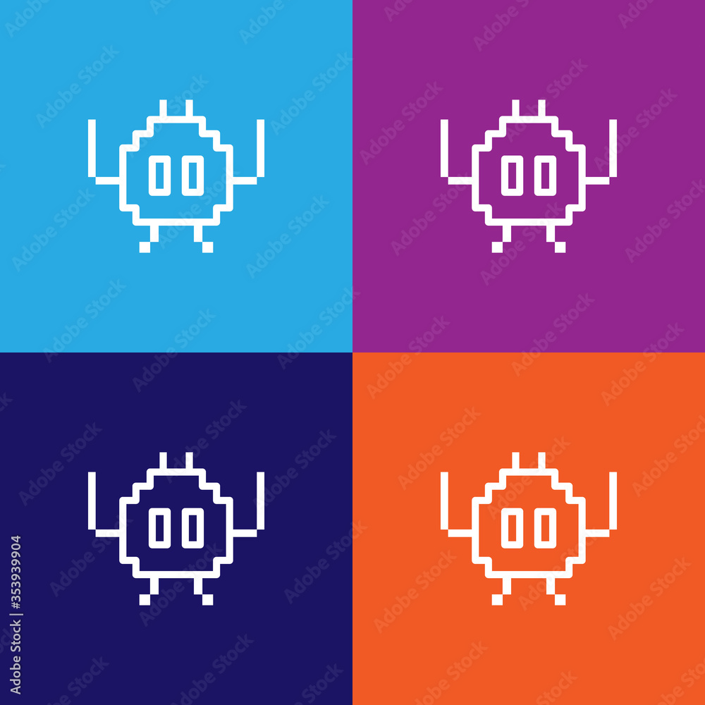 Stock-Vektorgrafik „Space invaders emoji outline icon. Signs and ...