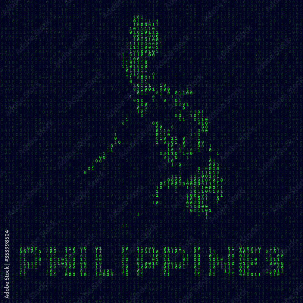 Digital Philippines logo. Country symbol in hacker style. Binary code map of Philippines with ...