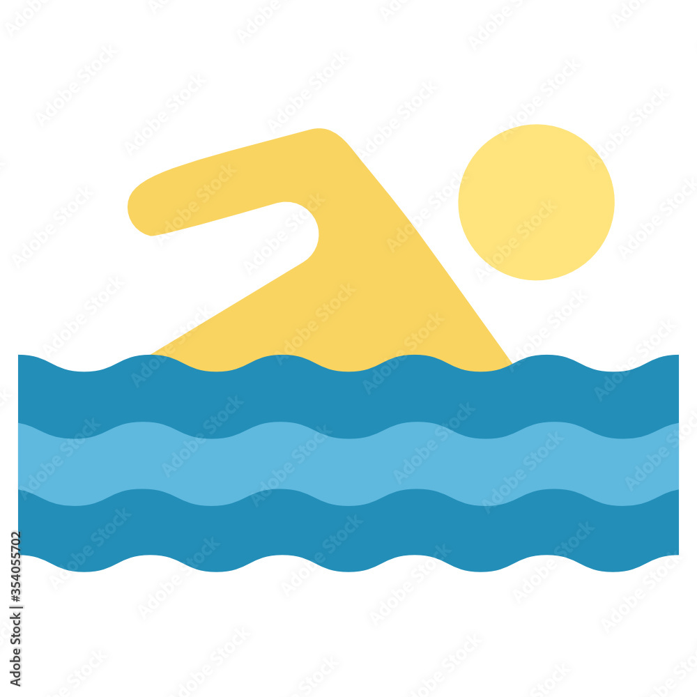 Swimming Pool Sign Concept Vector Color Icon Design, urban parks and ...