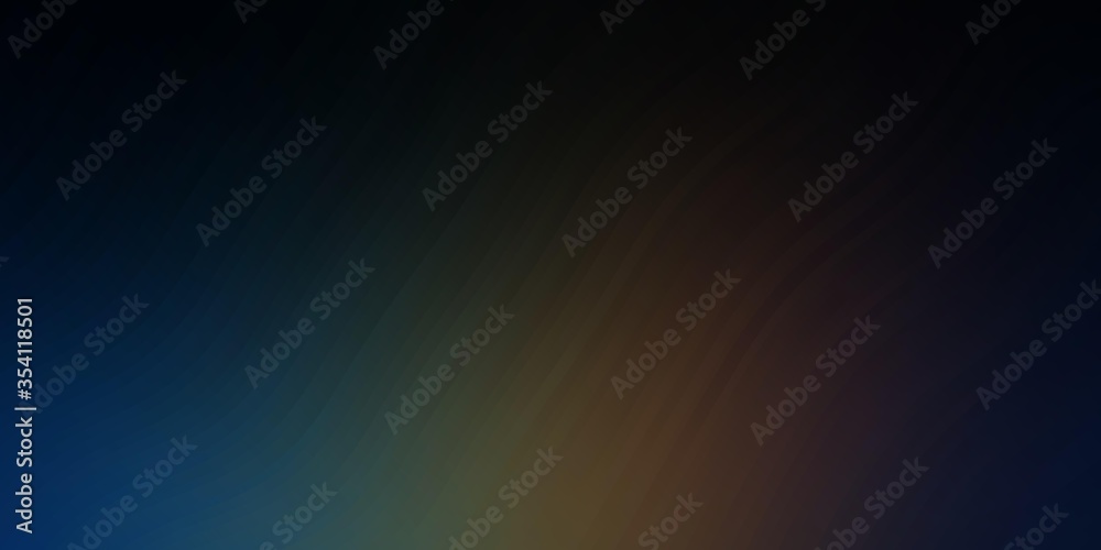 Dark Blue, Yellow vector background with curves. Colorful illustration ...