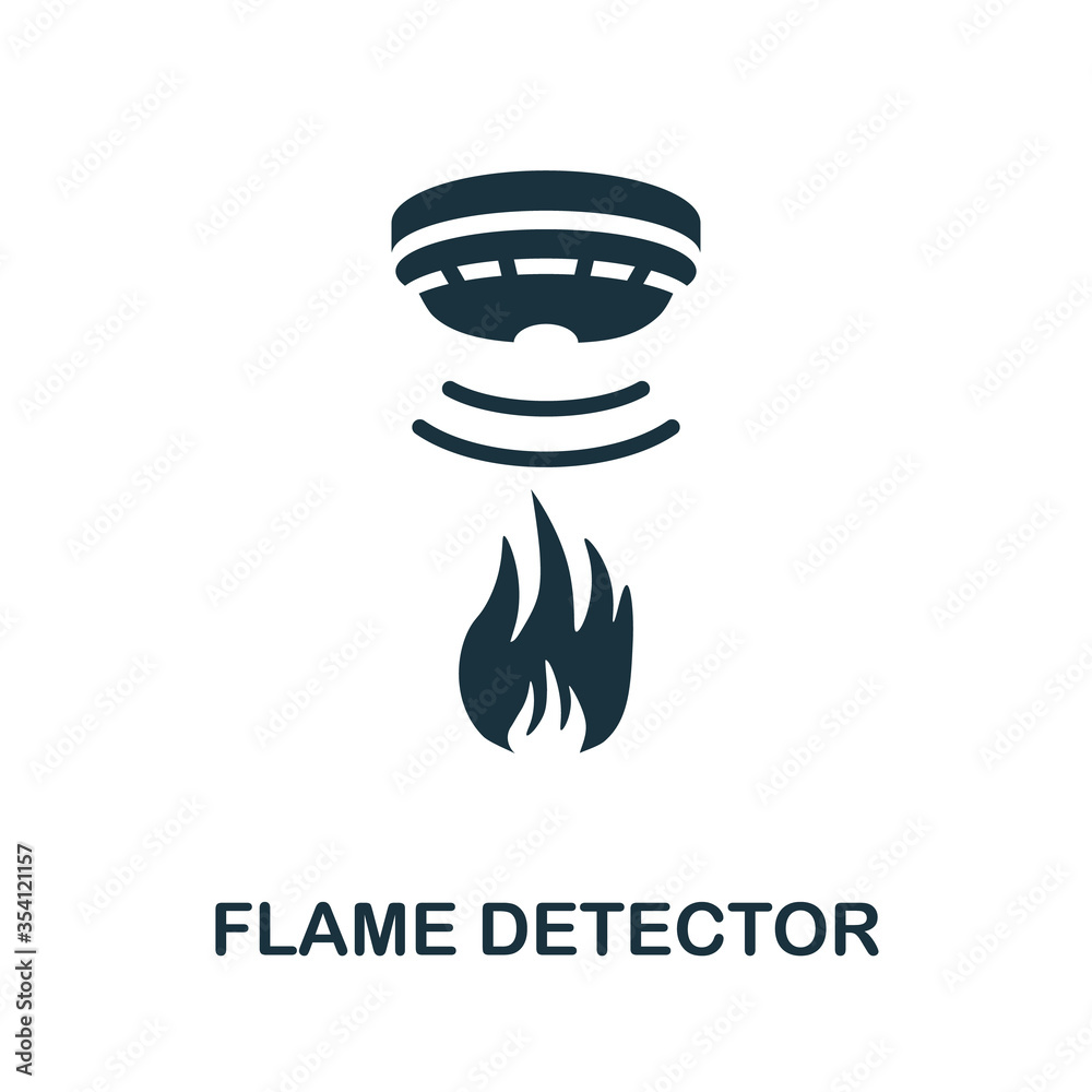 Stock-Vektorgrafik „Flame Detector icon. Simple element from sensors ...