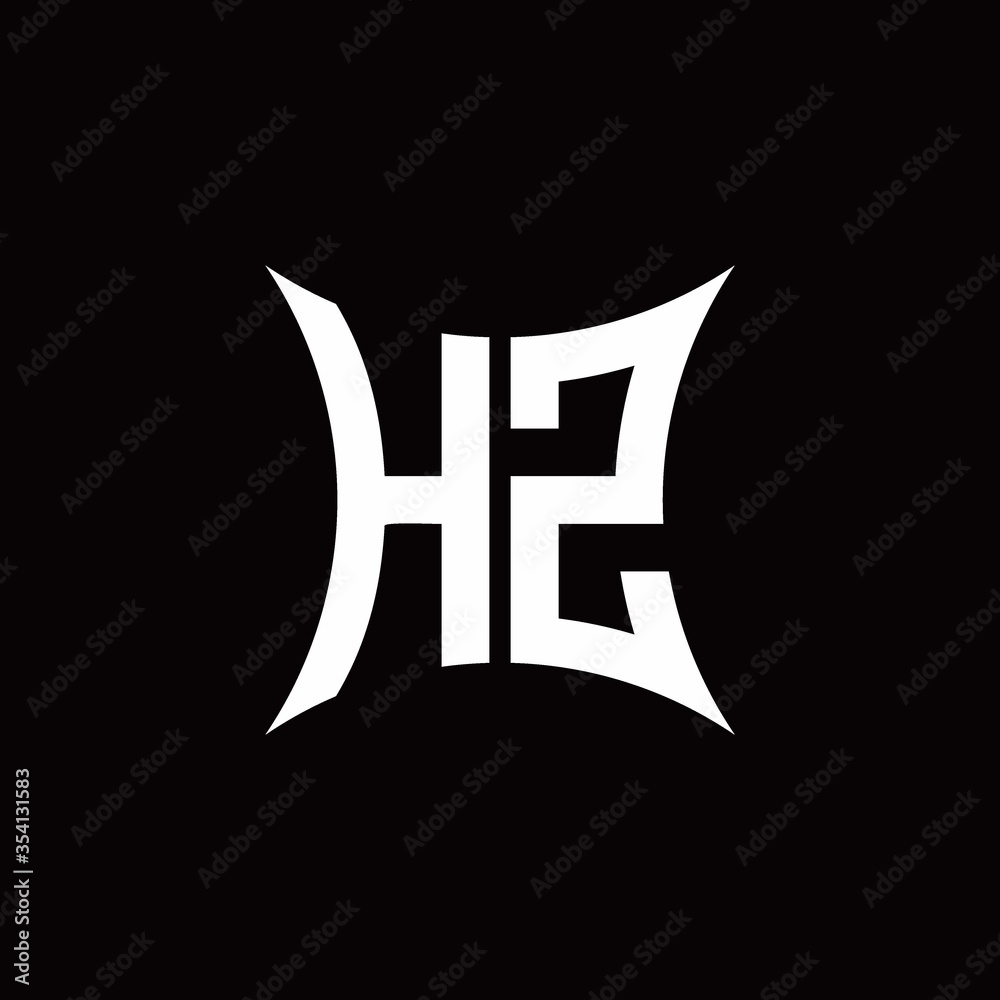 HZ monogram logo with sharped shape design template Stock Vector ...