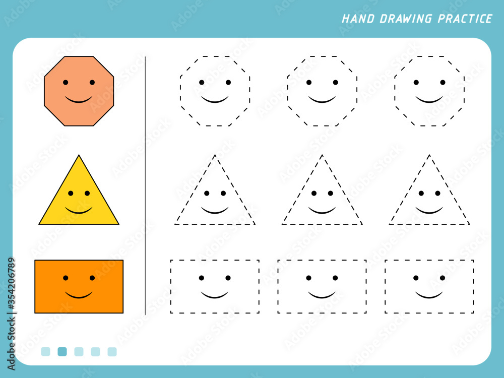 Preschool educational hand drawing app game for kids. Octagon, triangle ... Preschool educational hand drawing app game for kids. Octagon, triangle ...