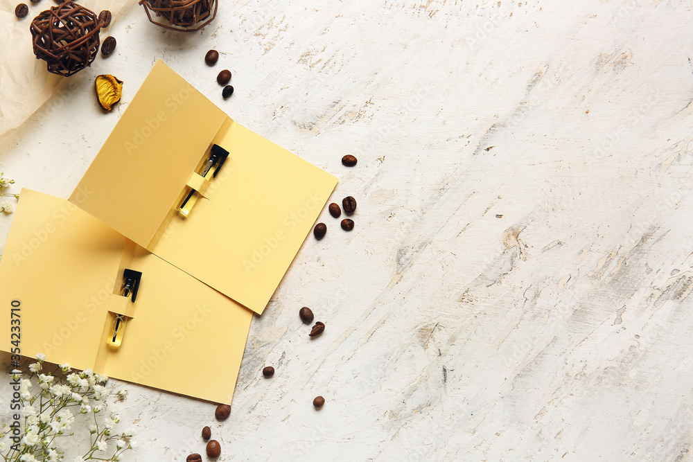 Perfume samples on light background Stock Photo | Adobe Stock