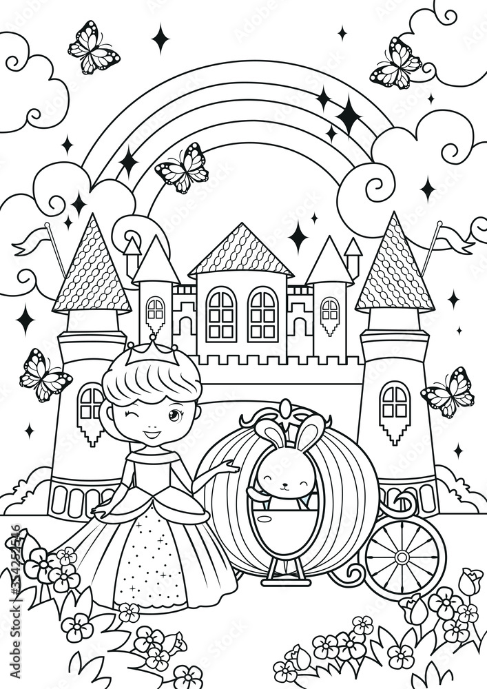 childrens coloring pages princess castle