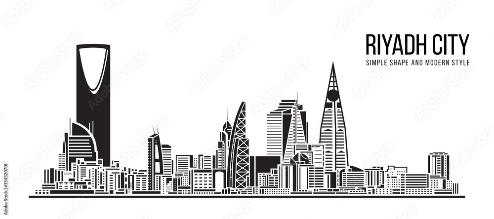 Cityscape Building Abstract Simple shape and modern style art Vector ...