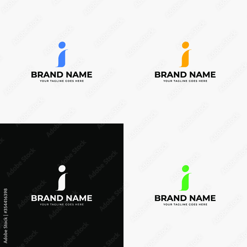 Creative Curvy letter i Logo icon design concept. Minimalist i creative ...