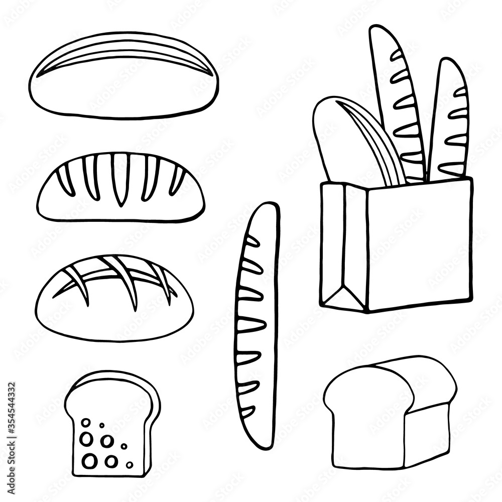 bread vector outline