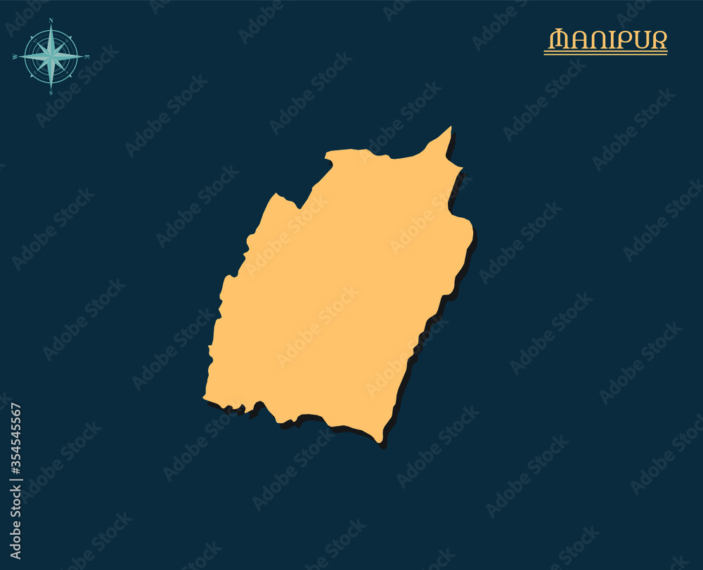 เวกเตอร์ Stock Modern map of MANIPUR , india state map MANIPUR , indian ...