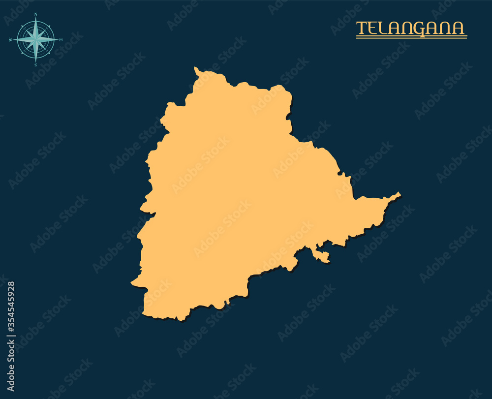 Modern map of TELANGANA , india state map TELANGANA , indian state ...