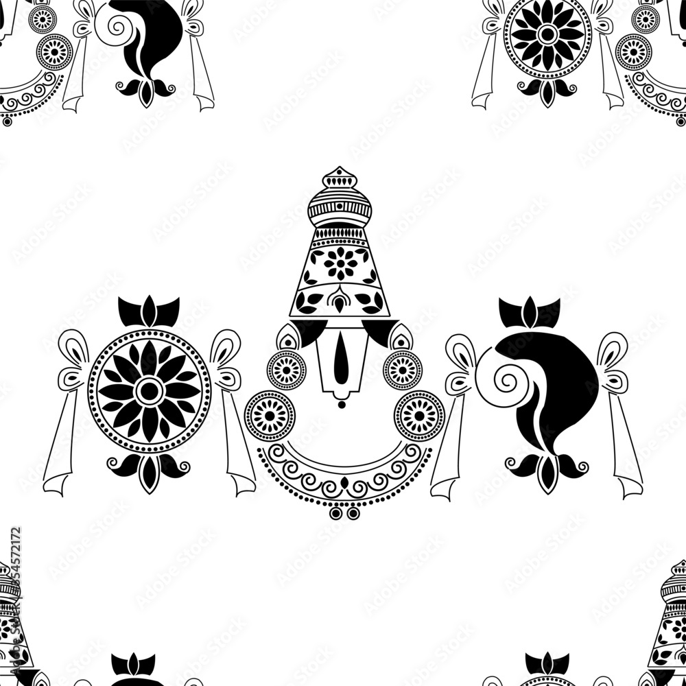 Lord Venkateshwara vector line art isolated on white background is in ...