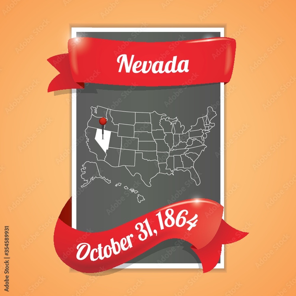Nevada state map poster Stock Vector | Adobe Stock
