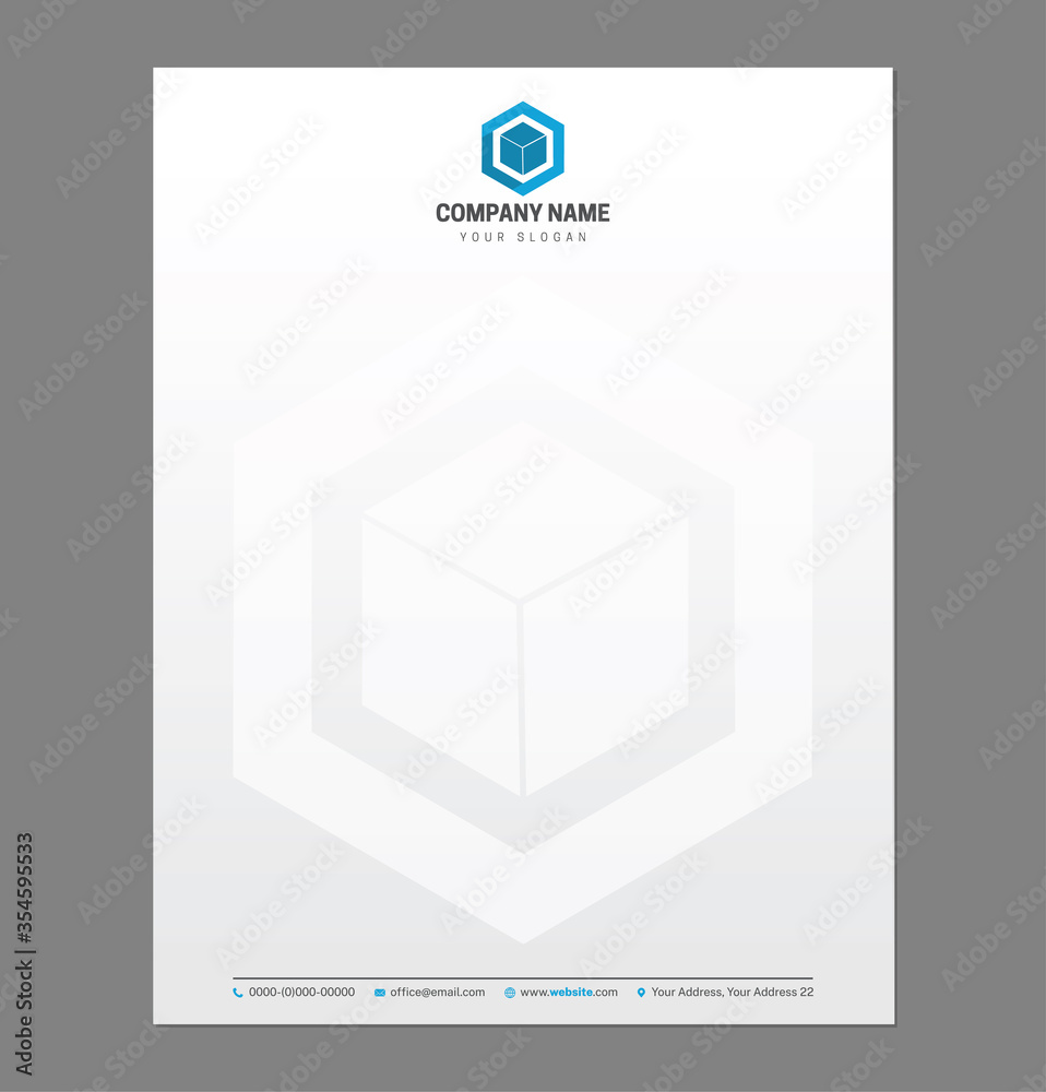 Blank Letterhead Template for Print with Logo Stock Vector | Adobe Stock