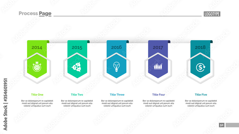 Timing chart with five elements. Diagram, graph, template. Business ...