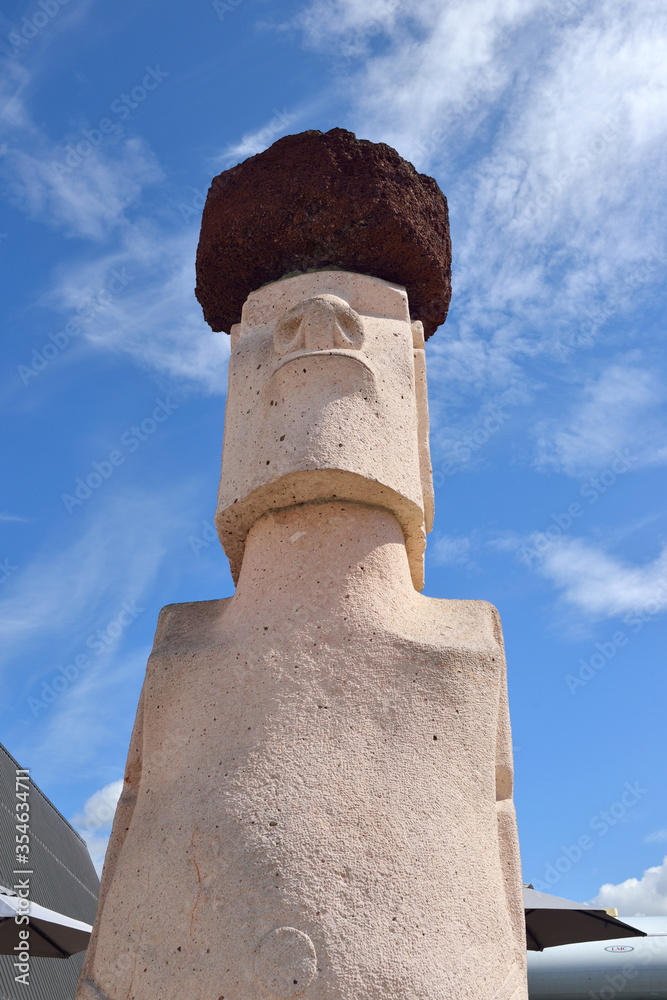 Genuine giant moai stone statue from Easter Island (Isla de Pascua ...