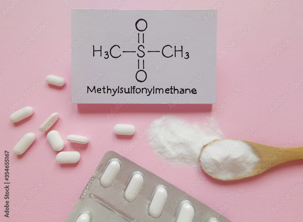 Structural chemical formula of methylsulfonylmethane (MSM or dimethyl ...
