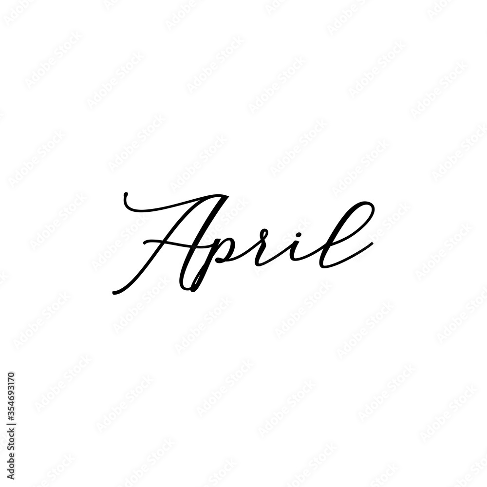April. Calligraphy card, banner or poster graphic design handwritten ...