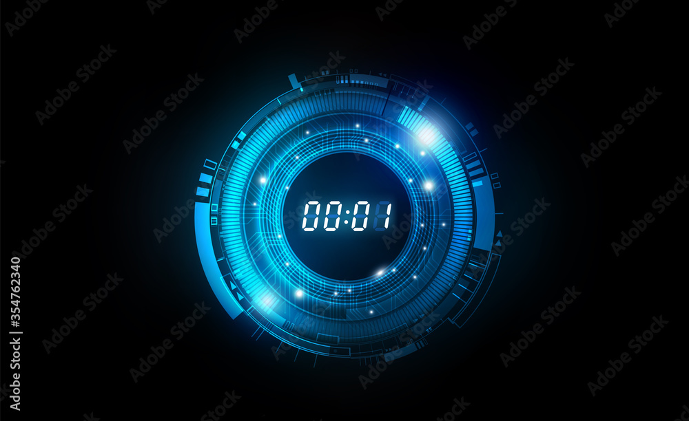 Abstract Futuristic Technology Background with Digital number timer ...