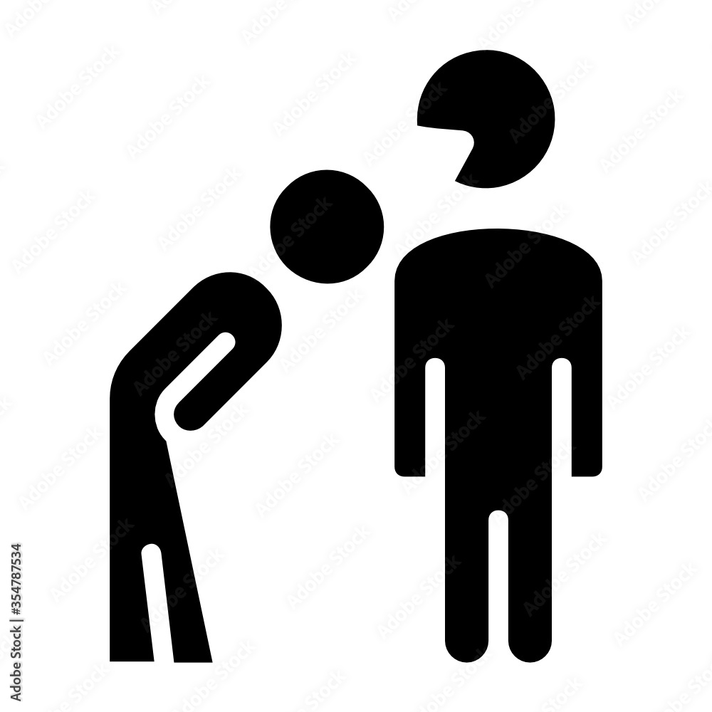 Pardon Employee concept, hrm symbol on white background, Apologizing ...