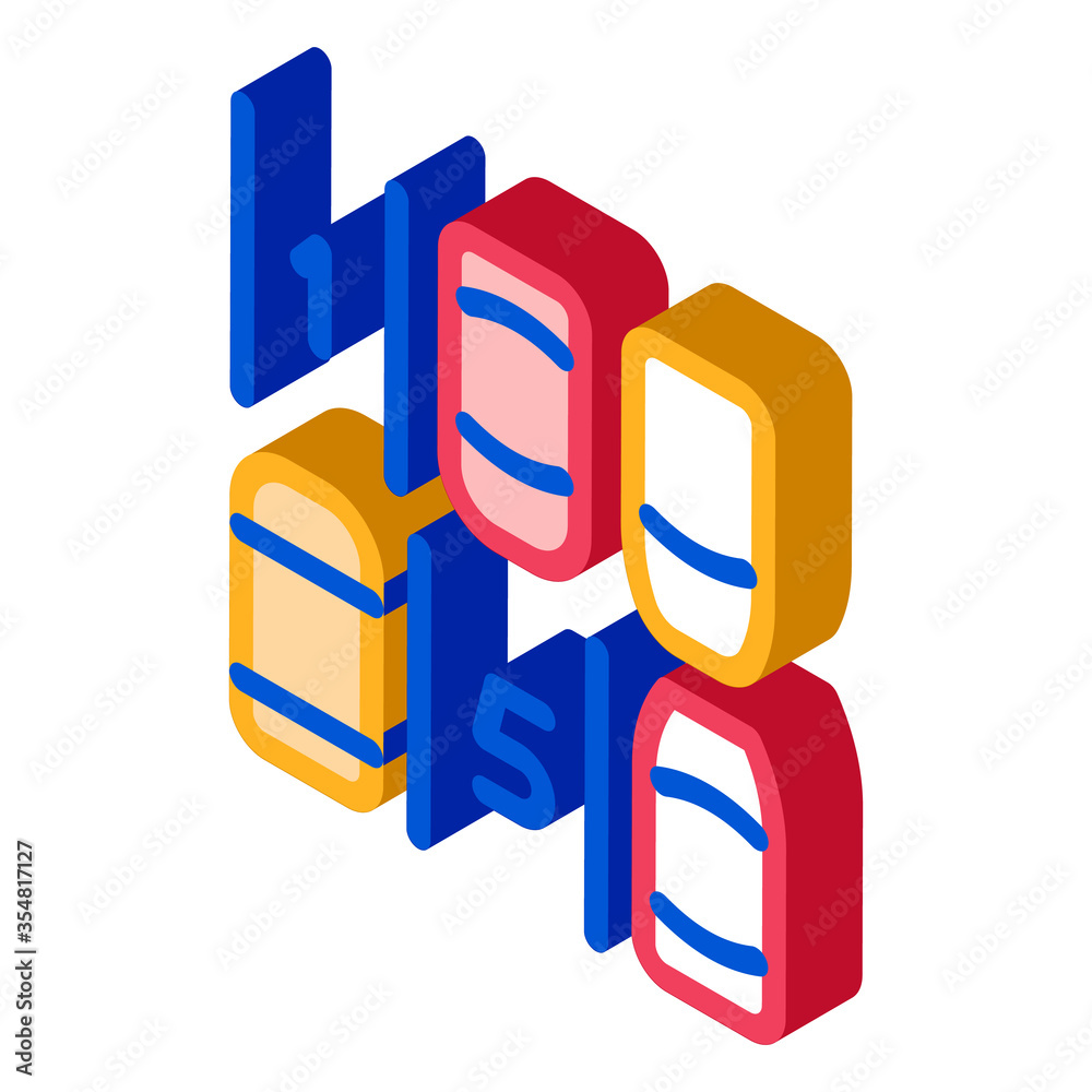 Parking Place Numbering Icon Vector. Isometric Parking Place Numbering ...